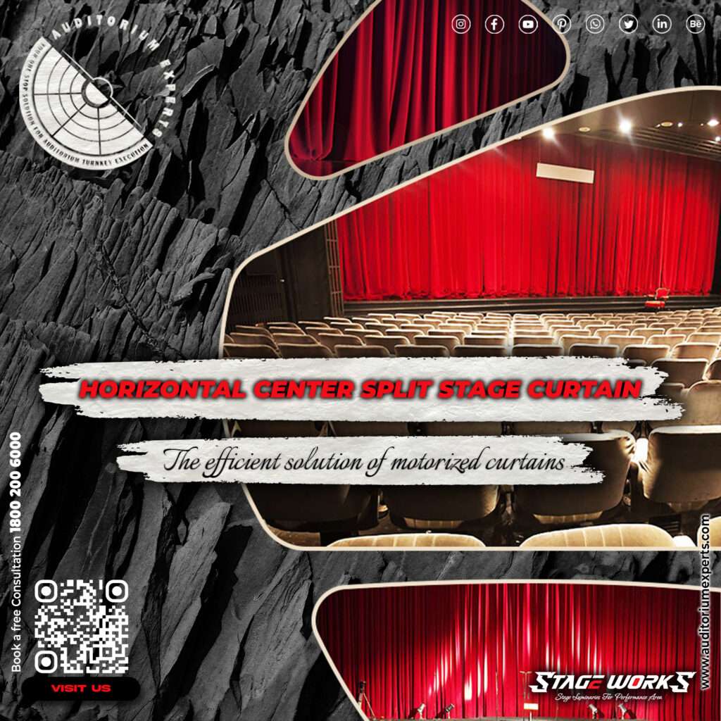 Horizontal Centre- Split Stage Curtain - Stage Works