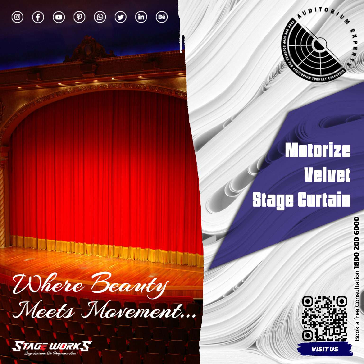 Motorized Stage Curtian - Stage Works
