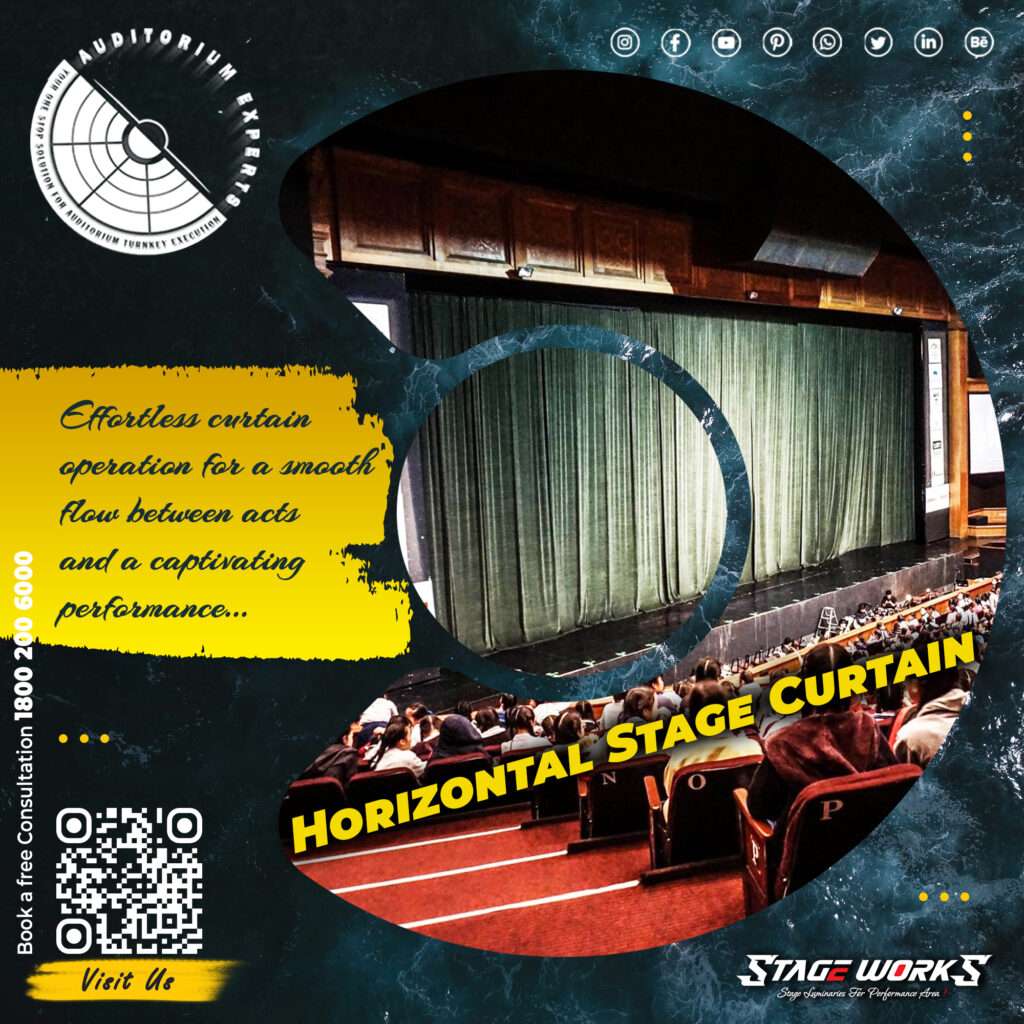 Horizontal Centre- Split Stage Curtain - Stage Works